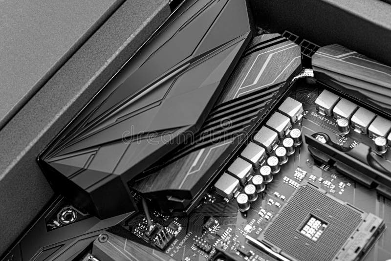 A Powerful Computer Processor and a Modern Motherboard. Stock Image ...