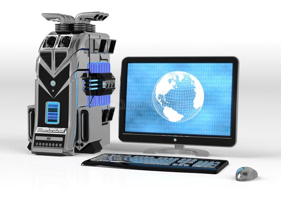 Powerful Computer System stock illustration. Illustration of render ...