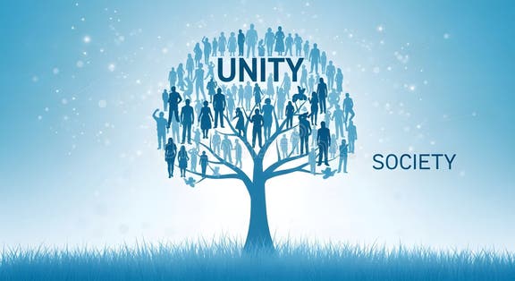 Unity in Society: the People Tree Concept Stock Illustration ...