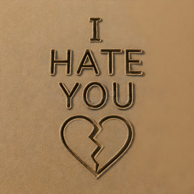 I Hate You Written in Sand – Symbol of Heartbreak and Emotional Pain ...