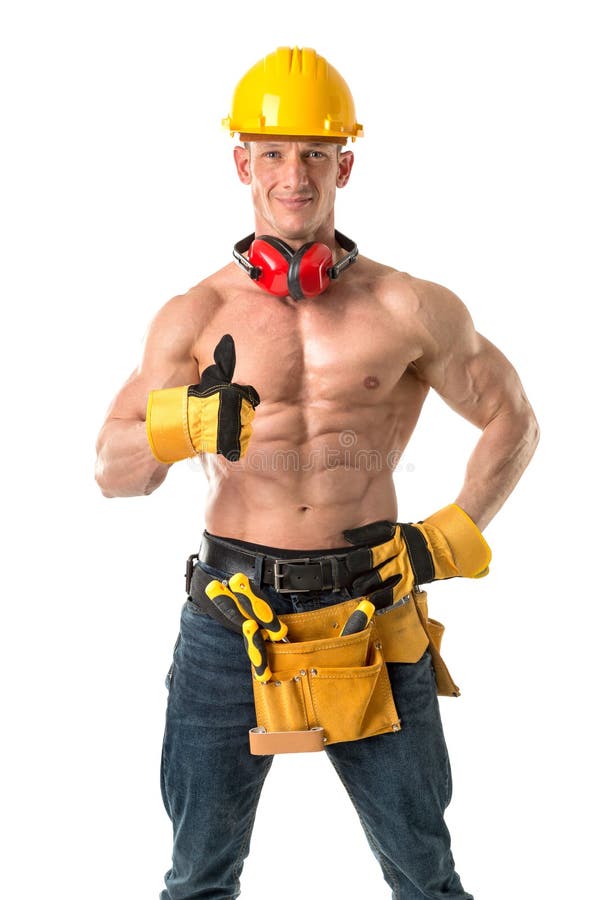 Powerful Construction Worker Stock Image - Image of people, contractor ...