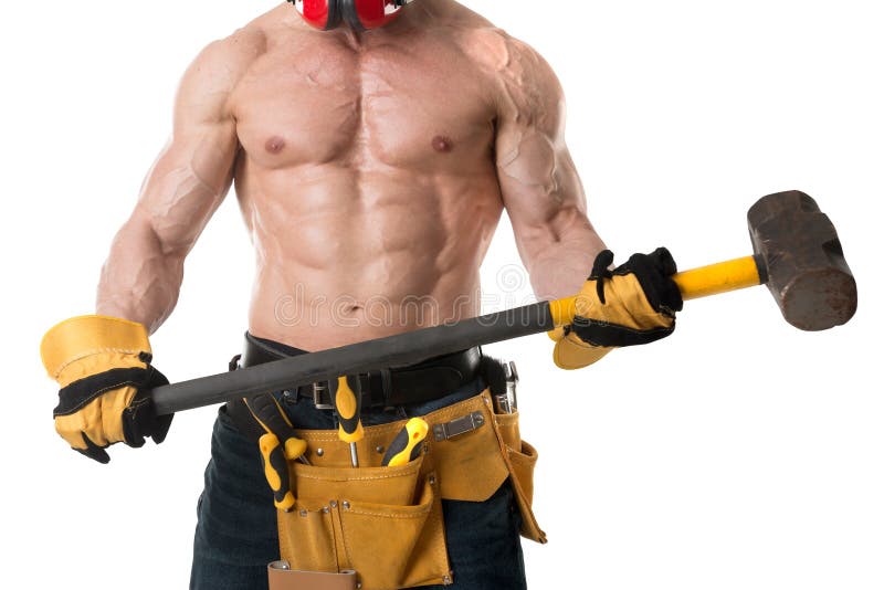 Powerful Construction Worker Stock Image - Image of fashionable, power ...