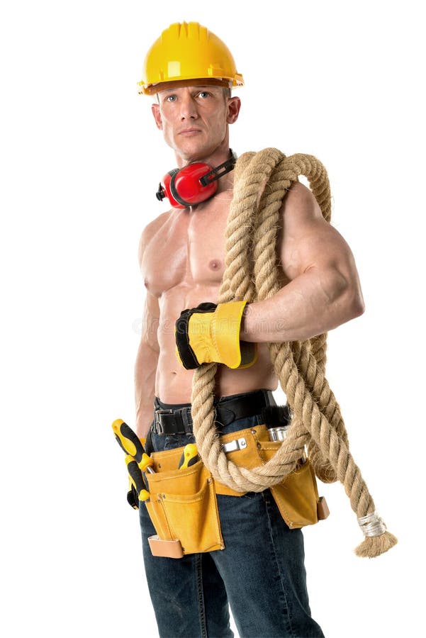 Powerful Construction Worker Stock Image - Image of equipment ...