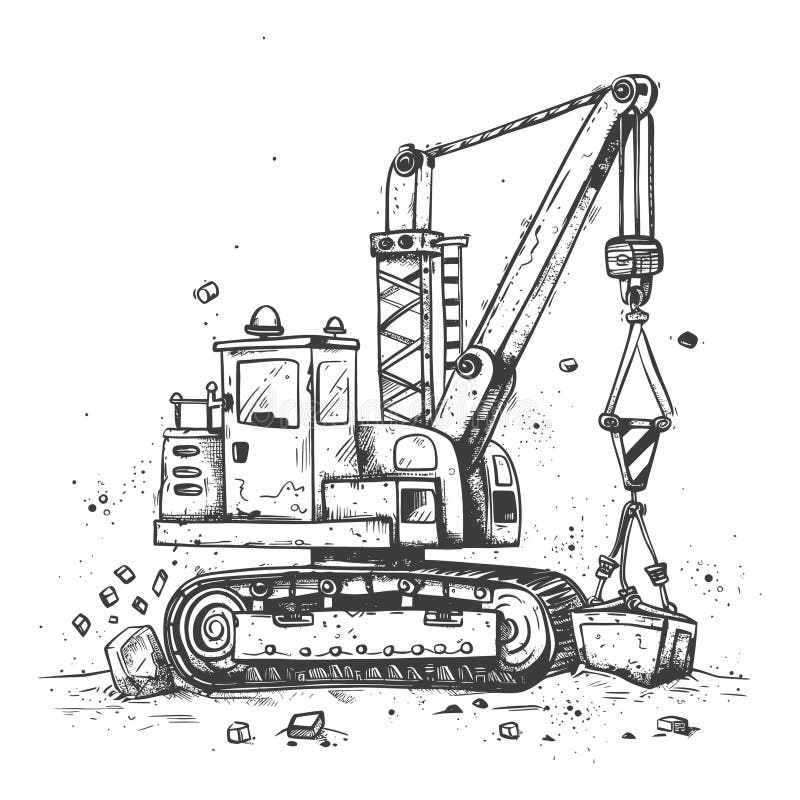 Powerful Crawler Crane Lifting Heavy Load in Construction Site Stock ...