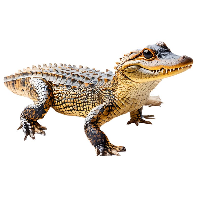 Crocodile Isolated on White Background Full Body Shot Stock ...
