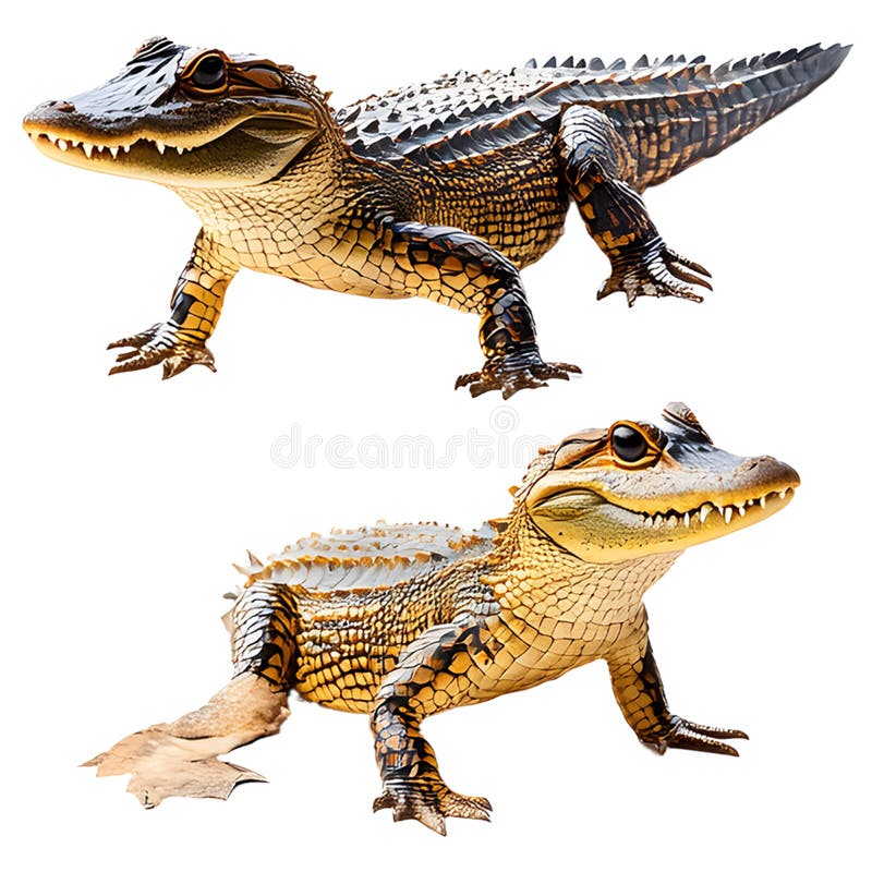 Crocodile Isolated on White Background Full Body Shot Stock ...