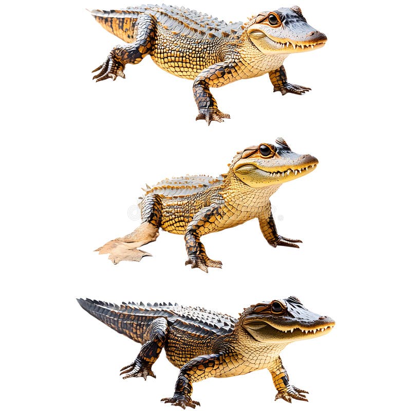 Crocodile Isolated on White Background Full Body Shot Stock ...