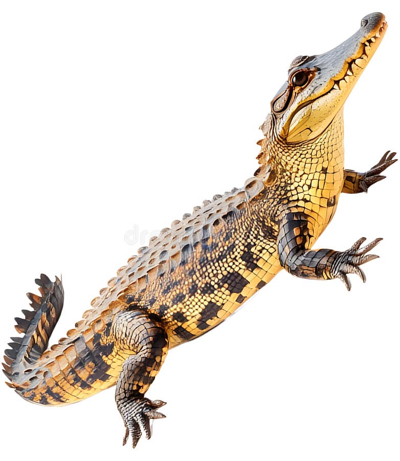 Crocodile Isolated on White Background Full Body Shot Stock ...