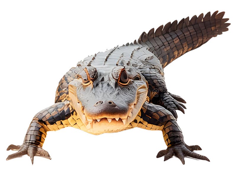 Crocodile Isolated on White Background Full Body Shot Stock ...