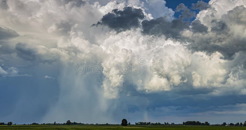 Cumulonimbus Clouds are Slowly Floating, View from Airplane Window ...
