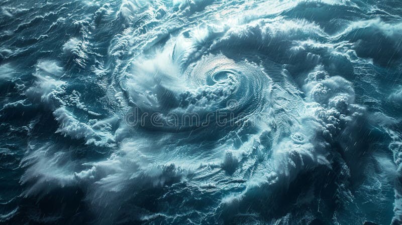 Swirling Ocean Currents Captured from Above during Stormy Weather Stock ...