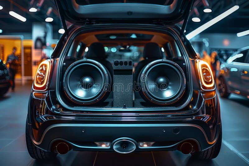 Powerful Custom Audio System in the Car Stock Photo - Image of stereo ...