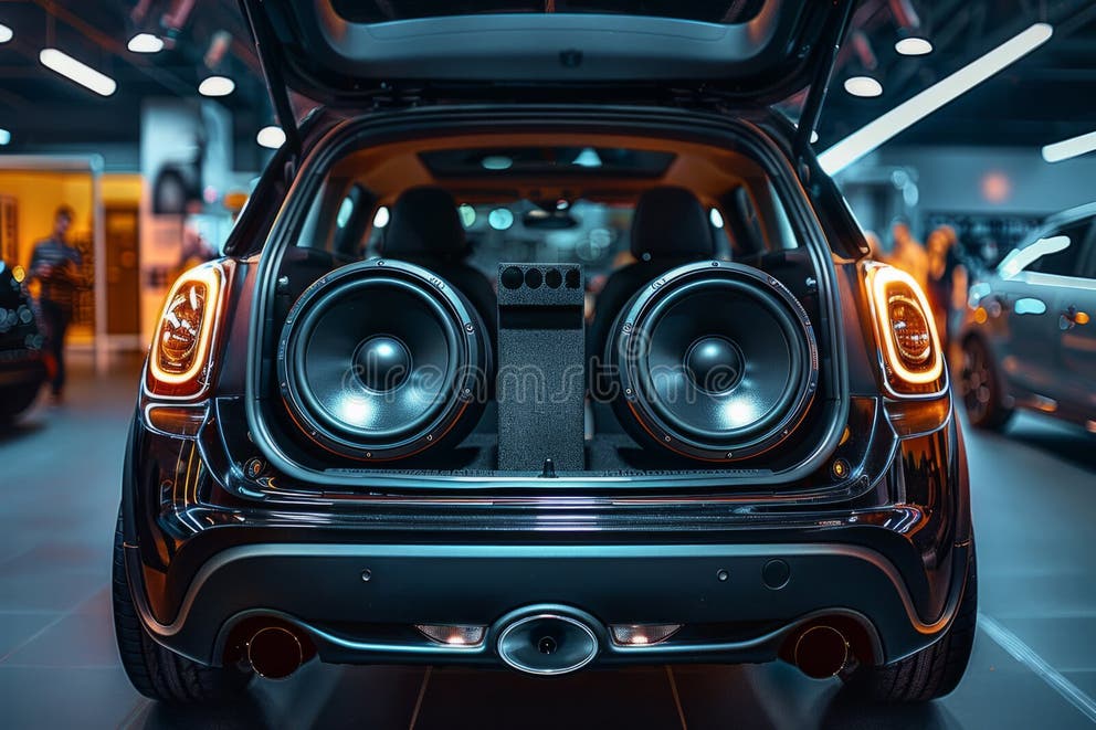 Powerful Custom Audio System in the Car Stock Photo - Image of stereo ...