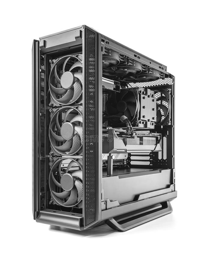 A Powerful Custom-built PC Case Stock Photo - Image of interior ...