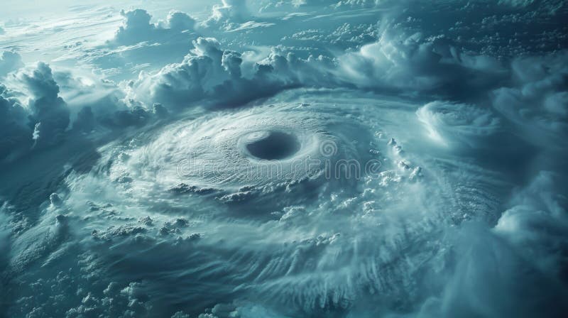 A Powerful Cyclone from Above Showcasing the Eye of the Storm Amidst ...