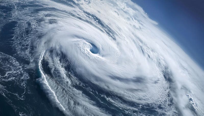 Powerful Cyclone on Earth stock illustration. Illustration of dramatic ...