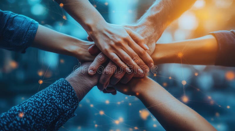 Powerful 3D Illustration of Connected Hands Symbolizing Unity and ...