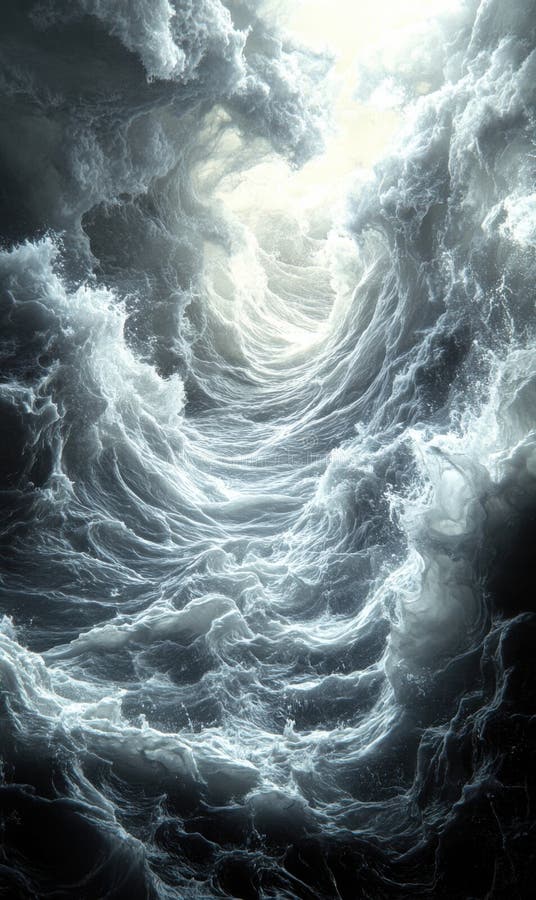 Powerful Dark Waves Crashing with Intensity and Motion Stock Photo ...