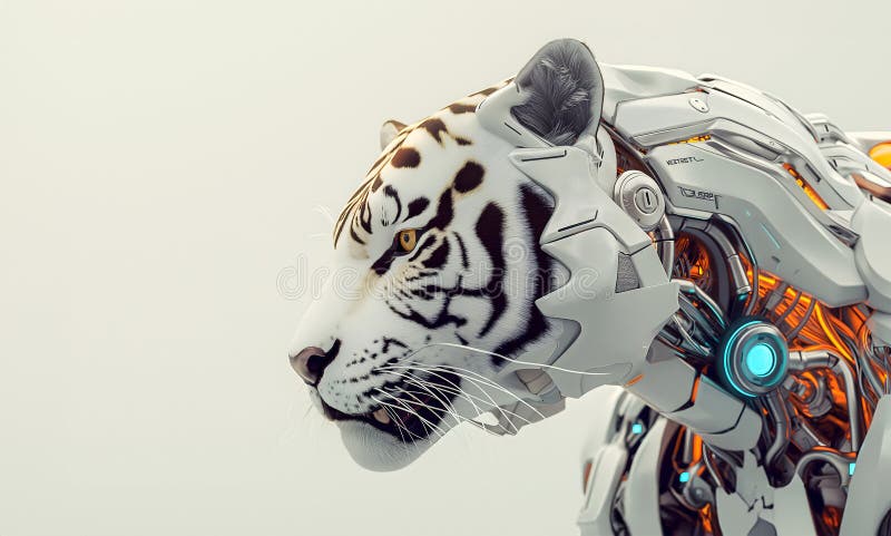 Powerful Depiction of a Robotic Entity Adorned with Head of a Albino ...