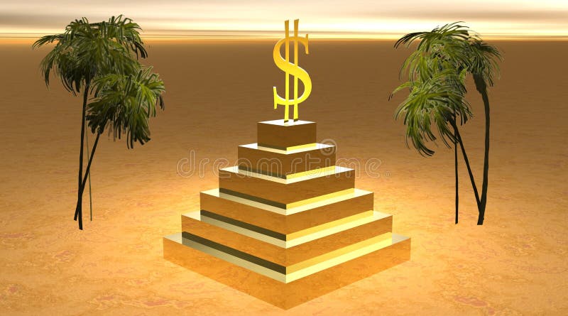 Powerful dollar in desert stock illustration. Illustration of crisis ...
