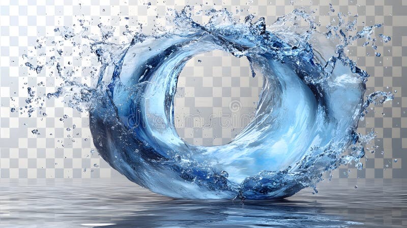 Powerful and Dramatic Splashing Vortex of Dynamic Blue Water Flow with ...