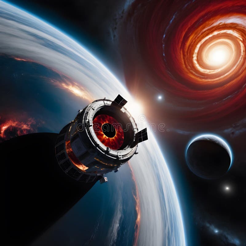 Epic Sci-Fi Spacecraft Caught in a Black Hole S Gravitational Grip ...