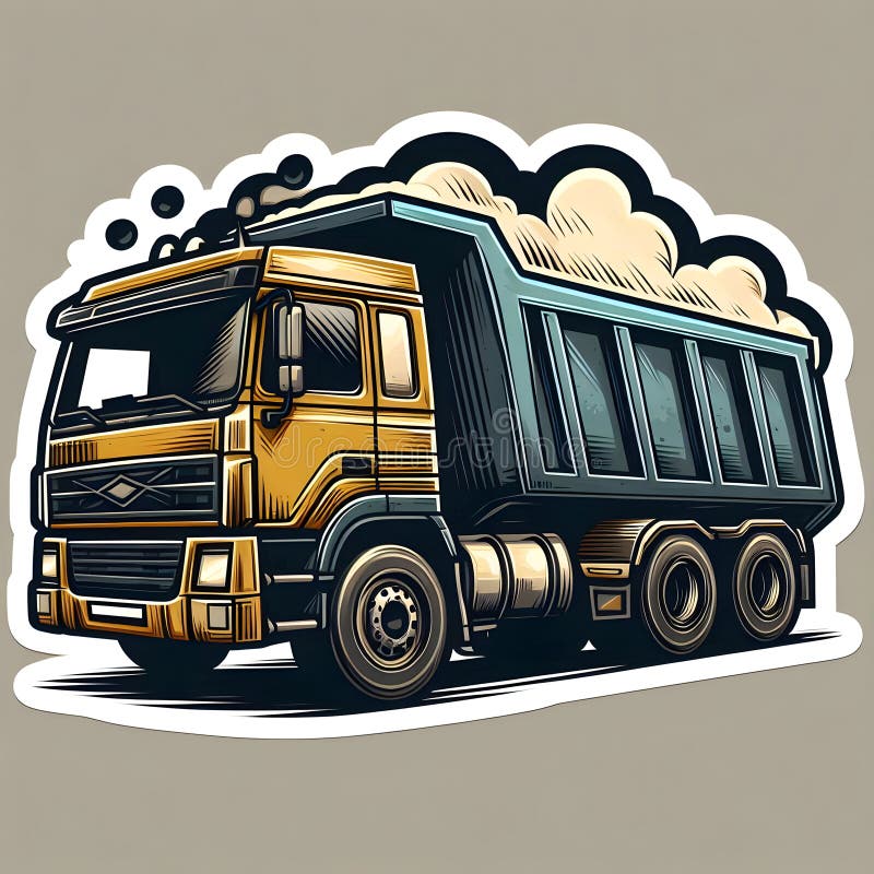 Powerful Dump Truck Carrying Heavy Load, Construction and ...