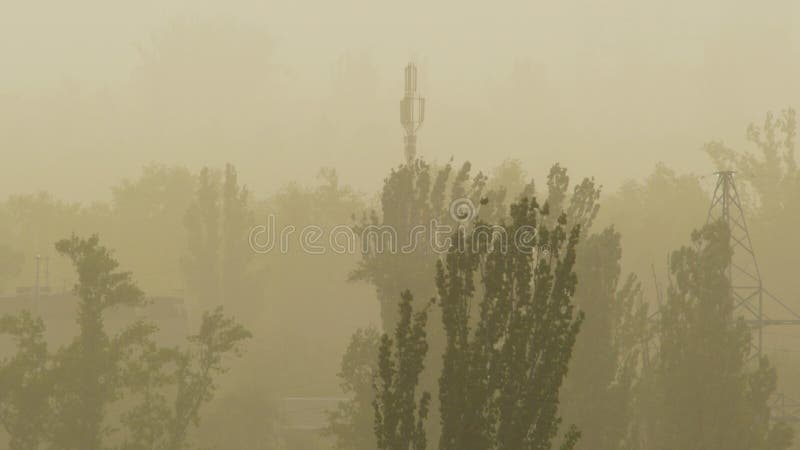 Powerful Dust Storm in City Stock Video - Video of urban, pollution ...