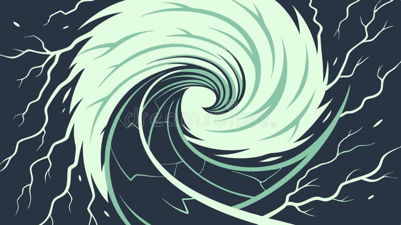 Swirling Vortex or Hurricane with Flashes of Lightning Vector Design ...