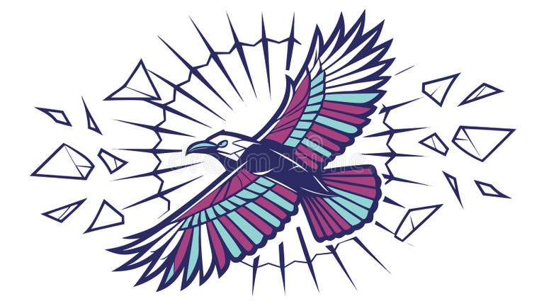 Powerful Eagle Breaking Geometric Barriers, Symbolizing Strength and ...