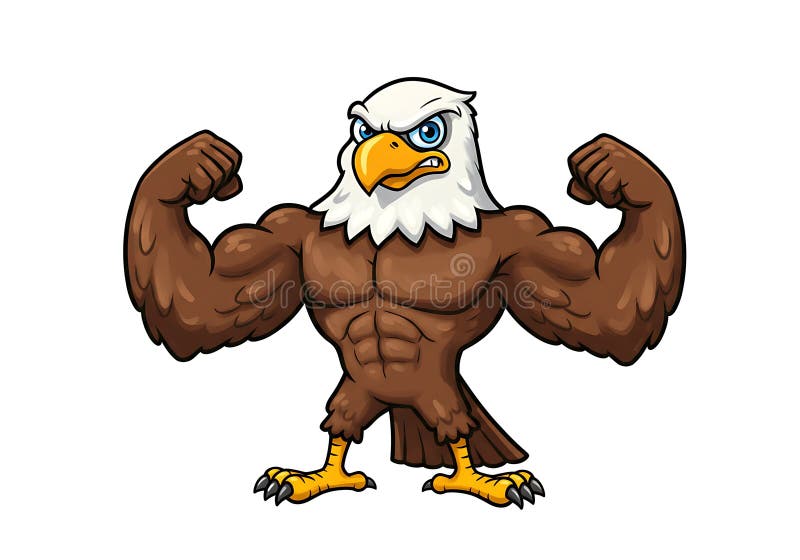 A Powerful Eagle Flexing Its Muscles Stock Illustration - Illustration ...