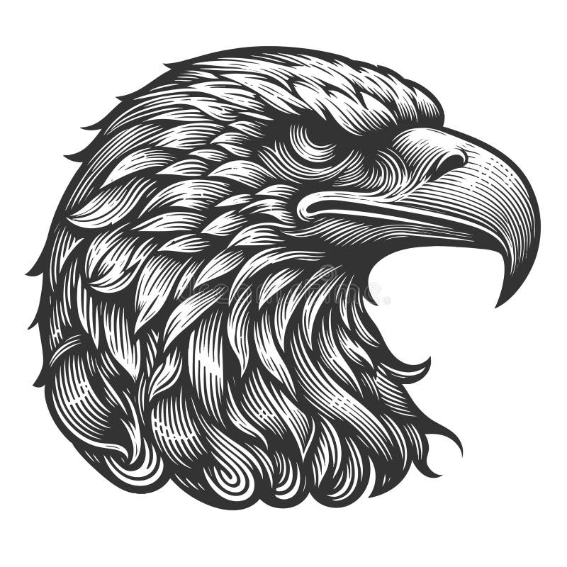 Majestic Eagle Head Engraving Vector Illustration Stock Illustration ...