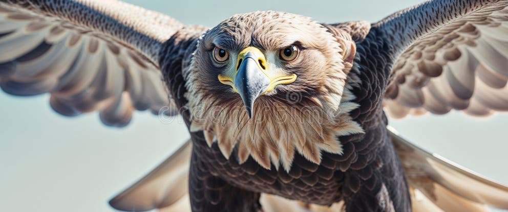 Powerful Eagle Soaring with Focused Gaze and Motion Blur Stock Image ...