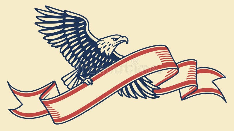 Waving ribbon with flag stock illustration. Illustration of concept ...