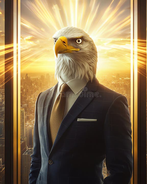 A Powerful Eagle in a Tailored Executive Suit Stock Illustration ...