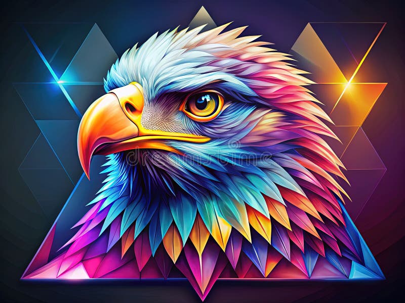 Powerful Eagle Triangle Design Abstract Wildlife Art for Modern ...