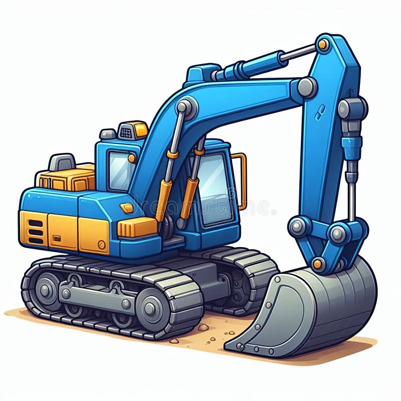 Powerful Earthmoving Machine Stock Illustration - Illustration of ...