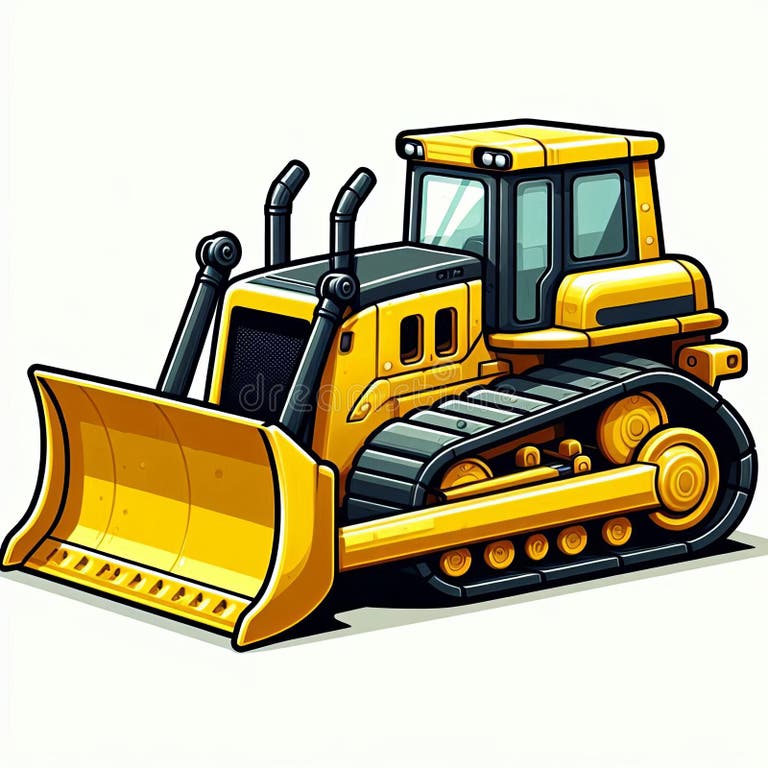 Powerful Earthmoving Machine Stock Illustration - Illustration of ...