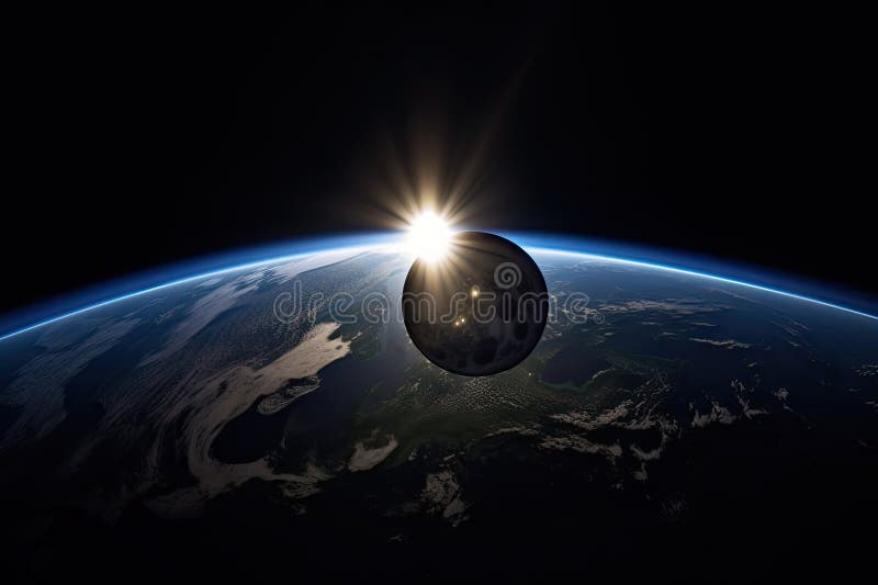 Powerful Eclipse, with the Sun and Moon in Perfect Alignment, Casting ...