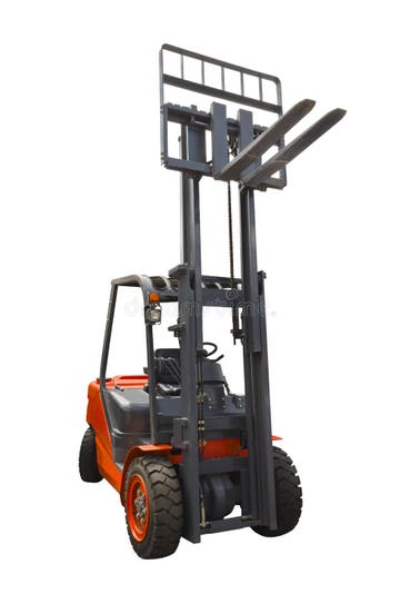 Powerful Electric Forklift, Front View Stock Photo - Image of fork ...