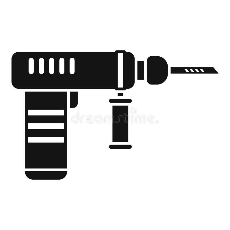 Electric Hammer Drill Icons Set Cartoon Vector. Construction Drill ...