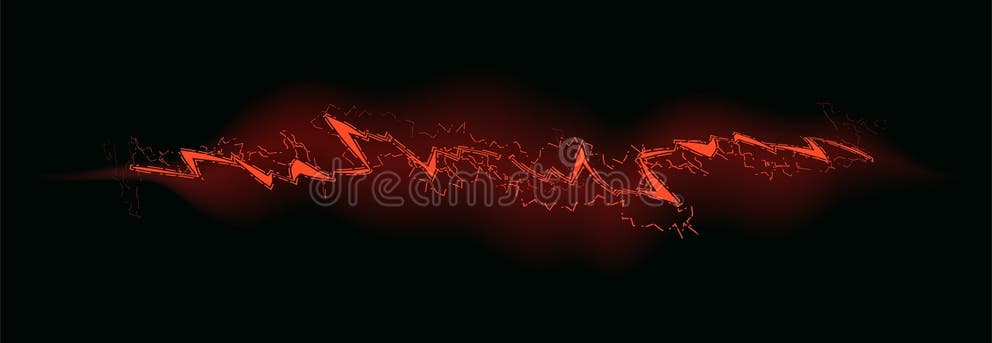 Powerful Electrical Current Energy. Flash of Lightning in a Magic Frame ...