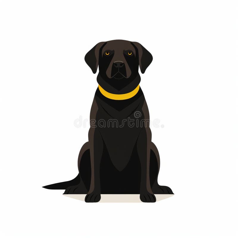Minimalistic Labrador Retriever Cartoon Portrait Illustration Stock ...