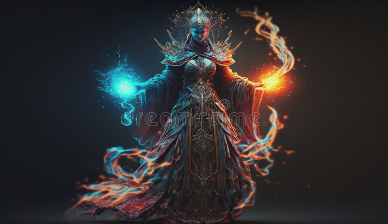 The Powerful Enchanter Queen Stock Illustration - Illustration of ...