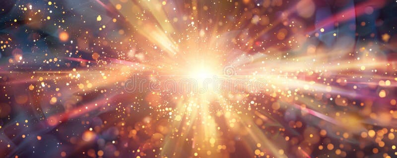 A Powerful Energetic Background with Radiant Beams of Light and Glowing ...