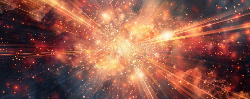 A Powerful Energetic Background with Radiant Beams of Light and Glowing ...