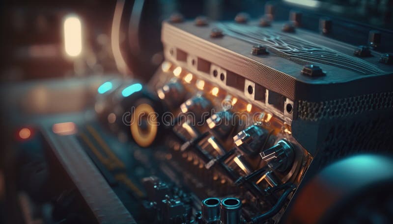 The Powerful Engine of a Car. Generative AI Stock Illustration ...