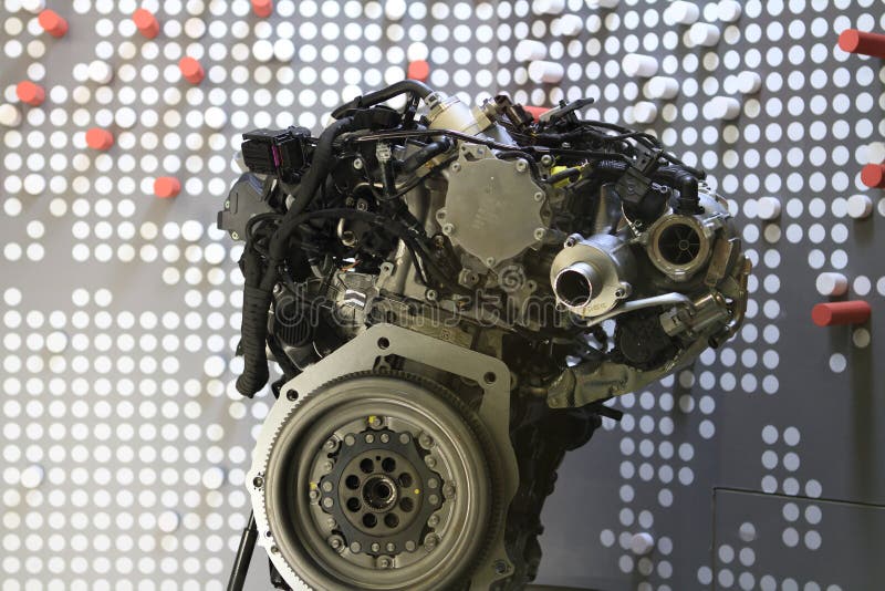 POWERFUL ENGINE of CAR. INDUSTRY EXHIBITION Stock Image - Image of bike ...