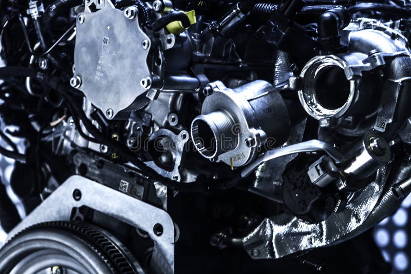 POWERFUL ENGINE of CAR. INDUSTRY EXHIBITION Editorial Stock Photo ...
