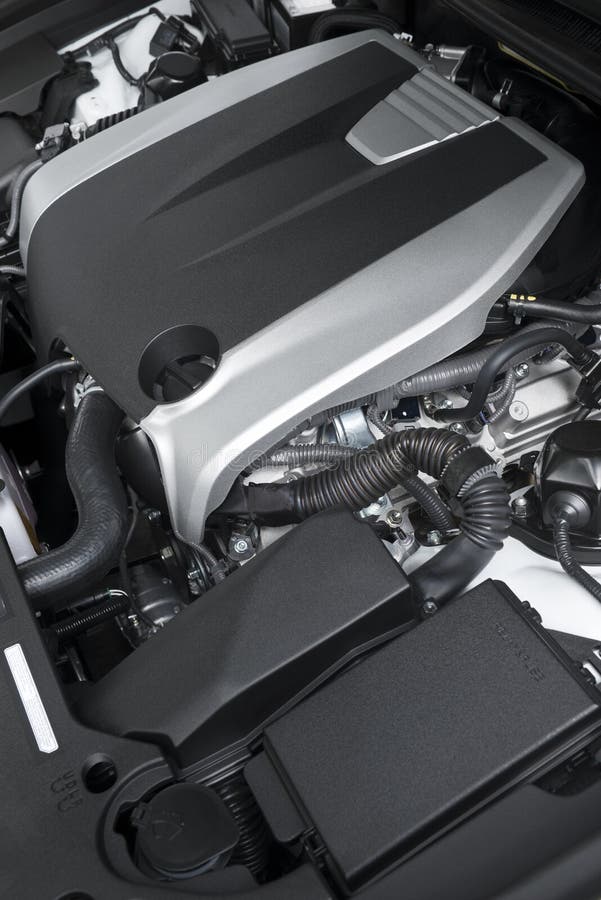 The Powerful Engine of the Modern Car Stock Image - Image of plastic ...